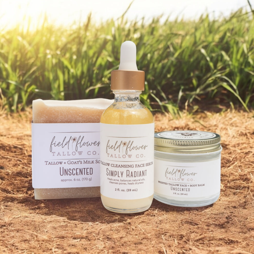 Unscented Tallow Face Trio – Field Flower Tallow Co.